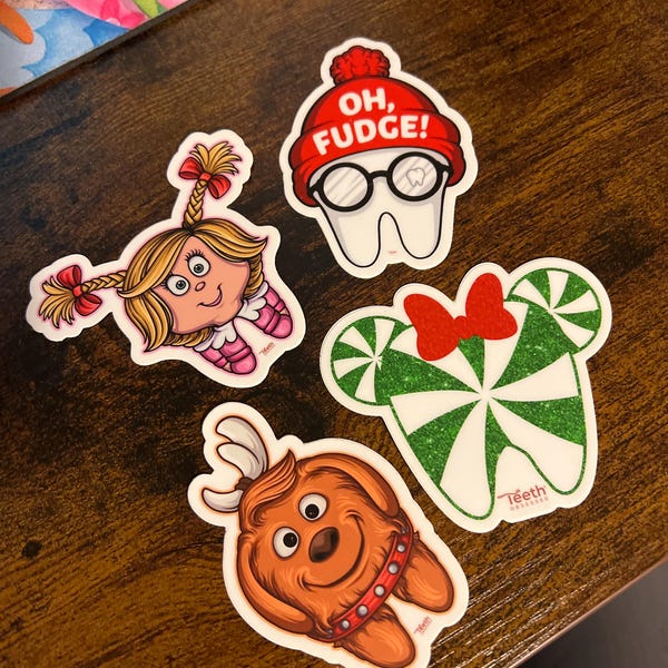 Animal Tooth Sticker, Sloth Teeth Sticker, Dental Pug, Cow Dental ...