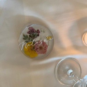 Pressed Flower Place Card/favor/wedding Placecards/floral Resin/wedding ...