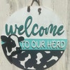 Welcome to Our Herd Cow, Digital Download, Round Door Hanger Svg ...