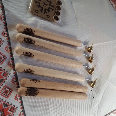 Kistka, Kistka Set, Decorated Wood Burned Kistka, Egg Decorating Tool ...