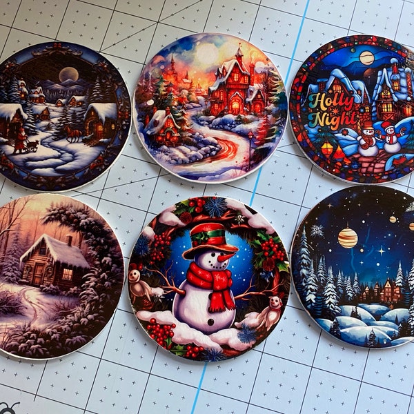 100+ Christmas Round Ornament Bundle PNG Sublimation Template, Photo ...