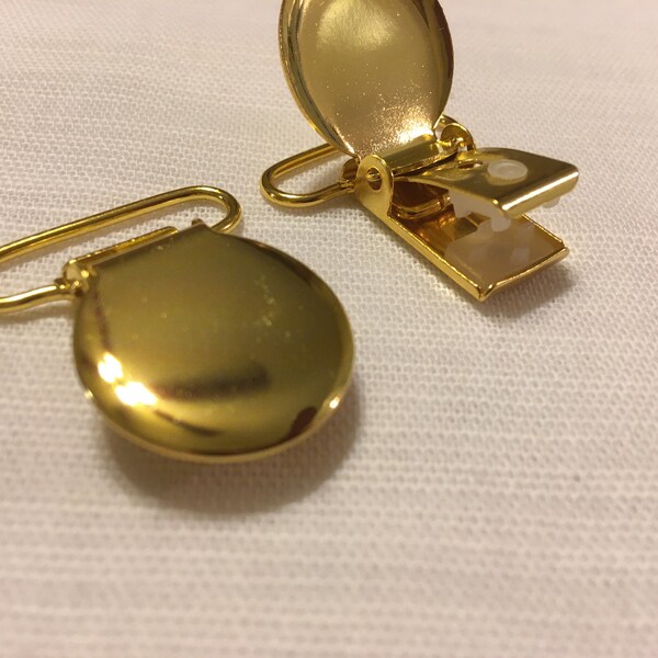 Metal Pacifier Clip (1" Round) Suspender Clip. Paci Holder. Mitten Clip ...