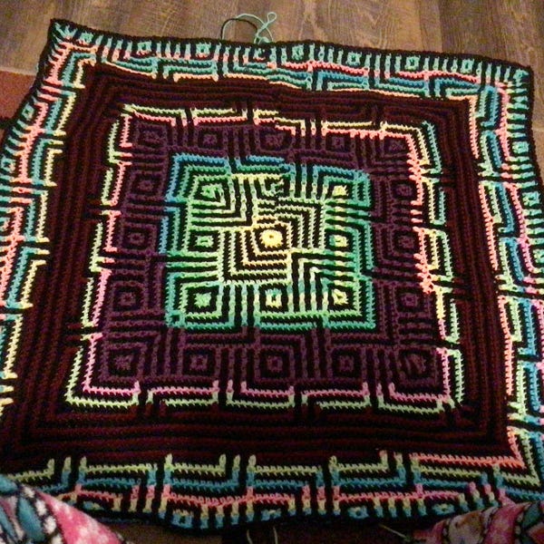 Overlay Mosaic Crochet Pattern: Squares Blanket or Cushion (PDF Pattern ...