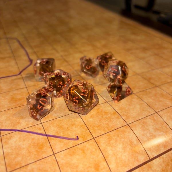 Coffee Bean Dnd Dice Set: Real Coffee, Copper Font - Etsy