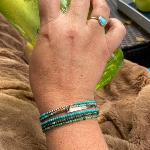 Tiny Turquoise Bracelet for Women Turquoise Bracelet Gold Turquoise ...