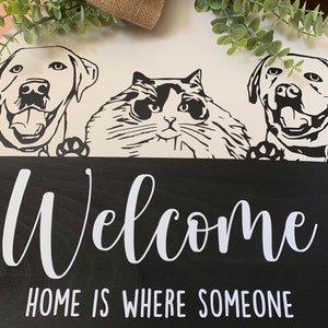 Pet Welcome Sign/ Pet Door Sign/ Dog Door Sign/pet Portrait - Etsy