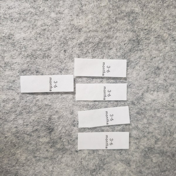 Custom Clothing Size Tags, Organic Cotton Sew in Size Labels, Pack of ...