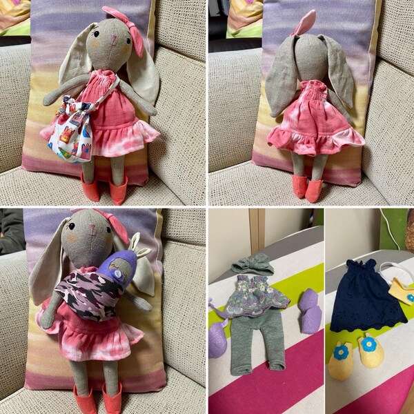 Bunny Rabbit PDF Sewing Pattern, Tutorial and Video - Diy Doll Patterns ...