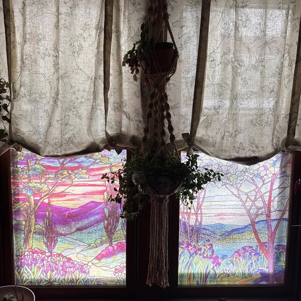 Customized European Style Stained Glass Window Sticker Electrostatic ...