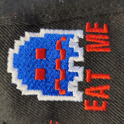 Eat Me Blue Ghost Embroidery File, Pixel Ghost, Hat Embroidery, Beanie ...