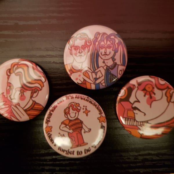 4 Pack Retro Style Jerma Button Pins ( 37 Mm ) - Etsy