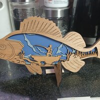 Laser Cut Files Fishing Svg Bass Pdf Files for Wood 4 Layer Art Piece ...