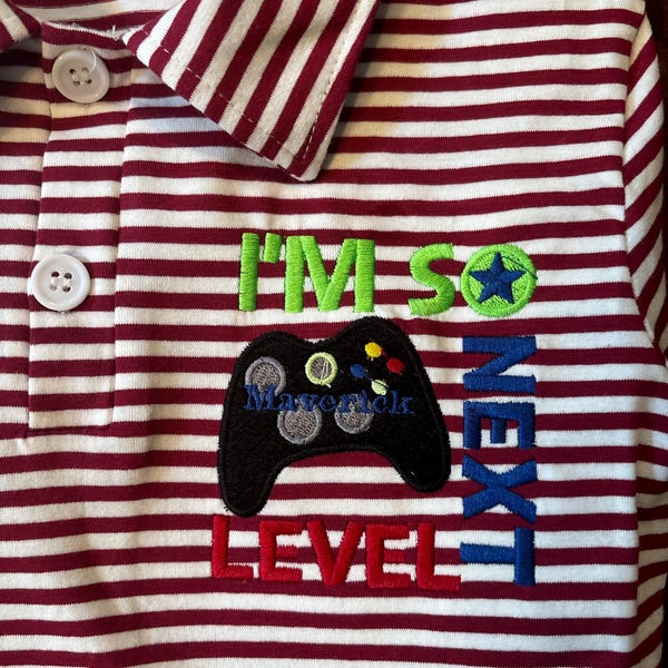 Video Game Embroidery Design, Gaming Embroidery Design, Gaming ...