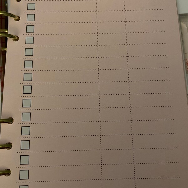 PRINTED Bill Tracker Planner Insert Refills Pink Blush for Your Pm Mm ...
