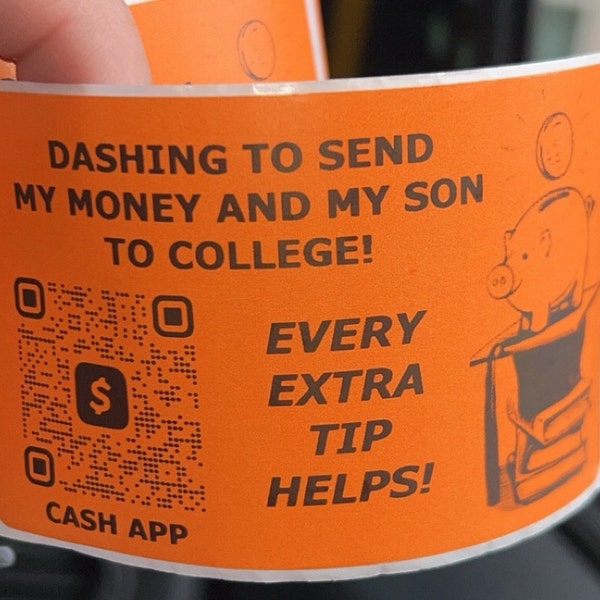 Stickers Bag Sealers Tip Reminder Labels for Doordash, Grubhub, Favor ...