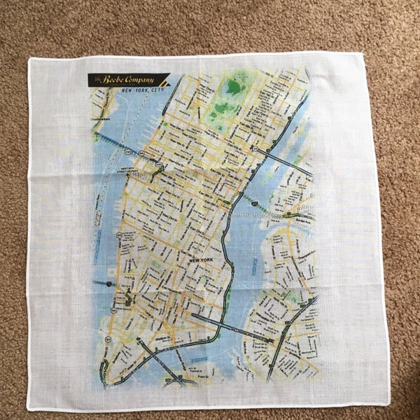 New York City Soft NYC Manhattan Map Printed on Kerchief Handkerchief ...