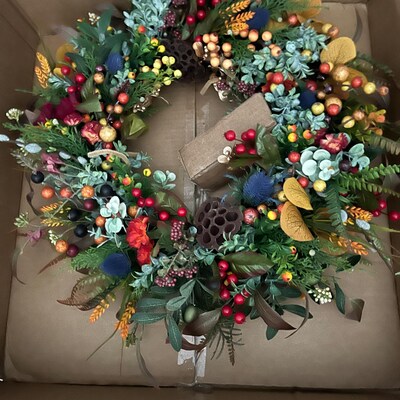 Lemon Wreath With Berries and Florals, Front Door Wreath, Summer Lemon ...