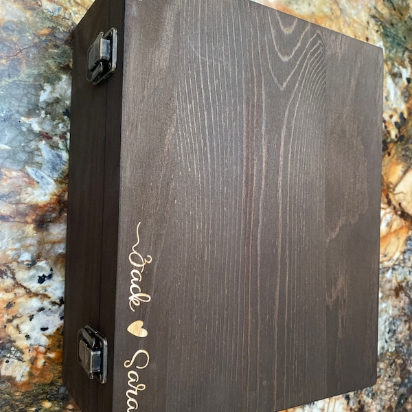 Personalized Wooden Gift Box, Engraved Name Box, Wooden Keepsake Box ...