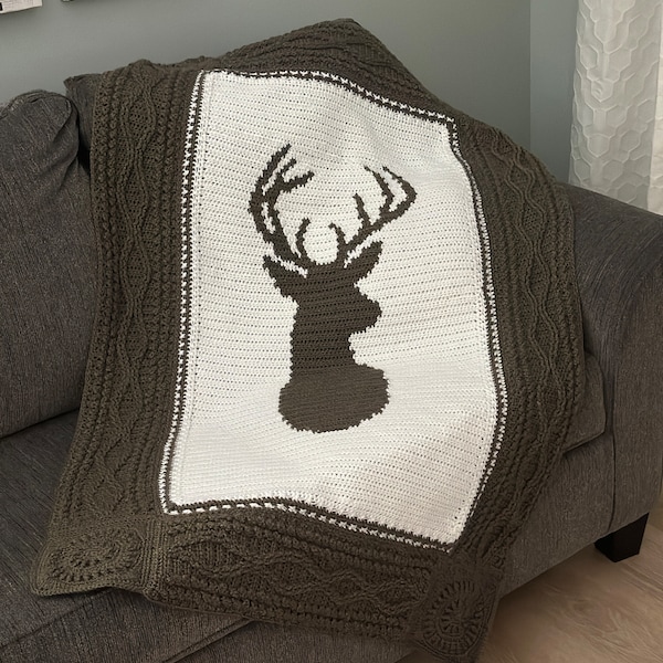 Deerly Beloved Blanket Crochet Pattern: Wildlife Cabin Afghan (PDF ...