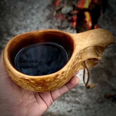 Bushcraft Kuksa Viking Kuksa Wood Mug With Handle A Spoon as a Gift - Etsy