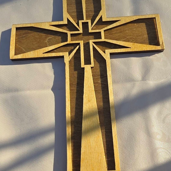 2-layer Christian Cross, Laser Cut Files. Cross File for Laser Cutting ...