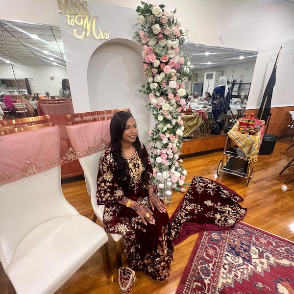 Somali Bridal Dirac: Velvet Wedding Dress With Embroidery - Etsy