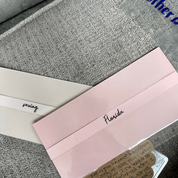 Clear Cash Envelopes Laminated | Soft Pinks/ White Colors | Reusable ...