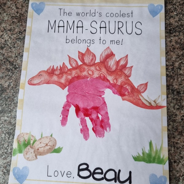 Dinosaur Mothers Day Printable Set, Mother Day Cards for Kids, Toddler ...