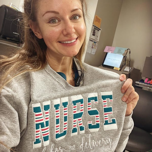 Nurse Sweatshirt From Baby Hospital Swaddle Blanket- RN Labor Delivery ...