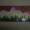 LED Mountain Metal Wall Art / Neon Mountain and Tress Metal Art / Light ...