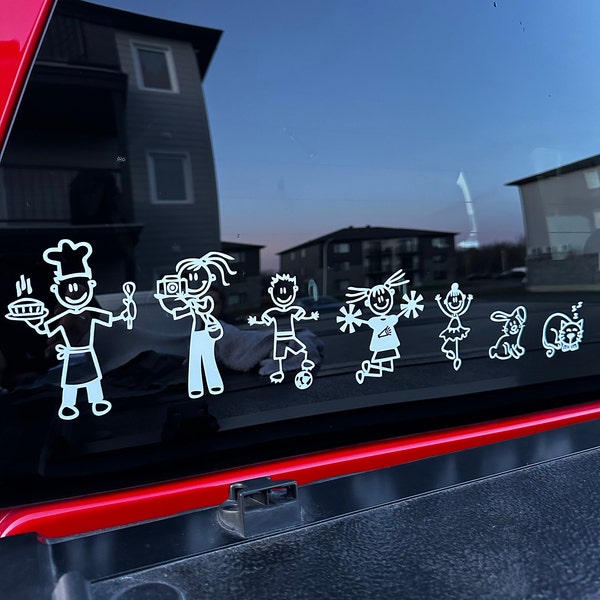 Stick Figure Decals Family Vinyl | Car Vehicle SUV Truck Van Permanent ...