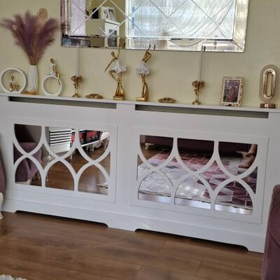 Solid Oak Top Grey Radiator Cover Custom Fit UK - Etsy