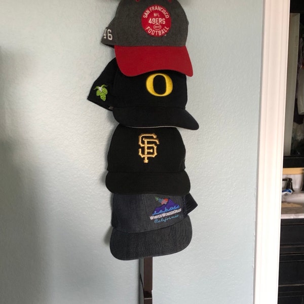 Mini Woodstock Hat Rack for Baseball Caps 4 Hat Display Holds 4 Hats ...