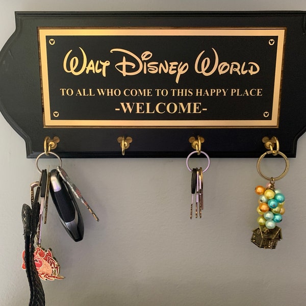 Disney Plaque With Hooks - Multiple Sign Options - Etsy