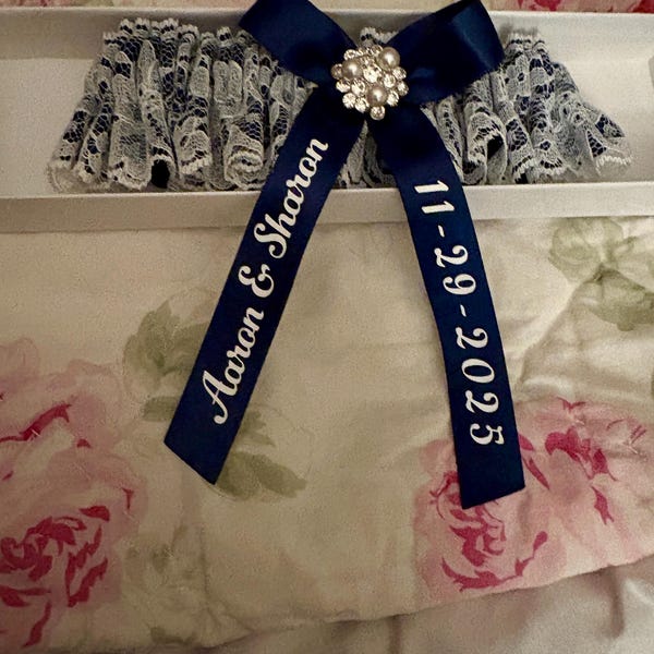 Blue Garter, Wedding Garter Set, Bridal Garter Personalized Toss ...