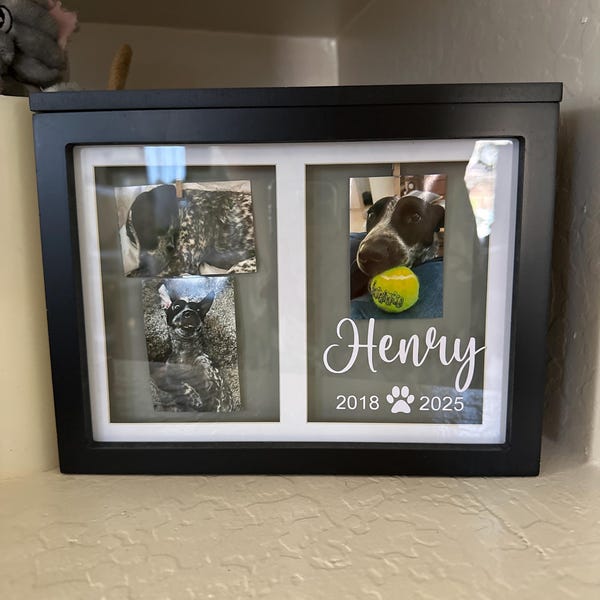 Pet Memorial Shadowbox, Large Shadowbox Display, Dog Memorial , Cat ...