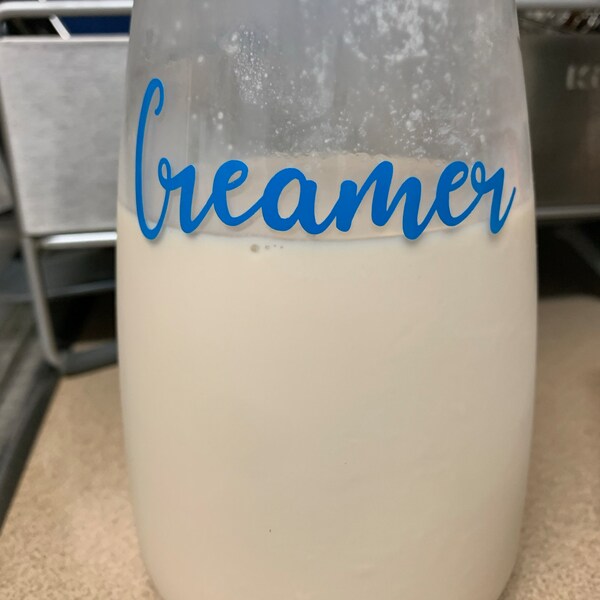 Coffee Creamer Jar Label / Kitchen Creamer Jar Vinyl Decal, Kitchen Jar ...