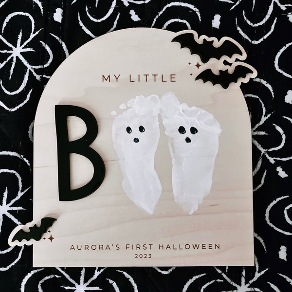 DIY Halloween Footprint Art Babys First Halloween Keepsake Gift for Mom ...