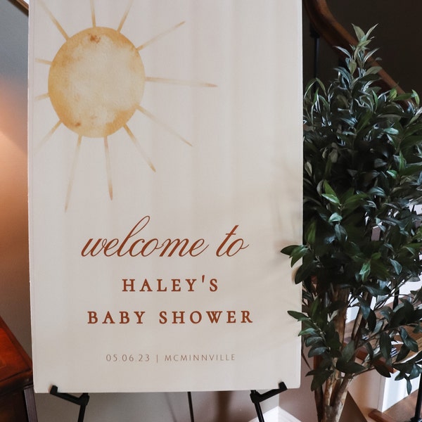 Sunshine Welcome Sign Template, Sunshine Baby Shower Welcome Sign ...
