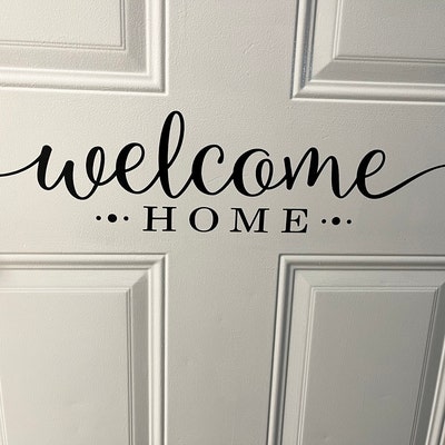 Front Door Welcome Home Decal, Cute Welcome Sticker Greeting for Home ...