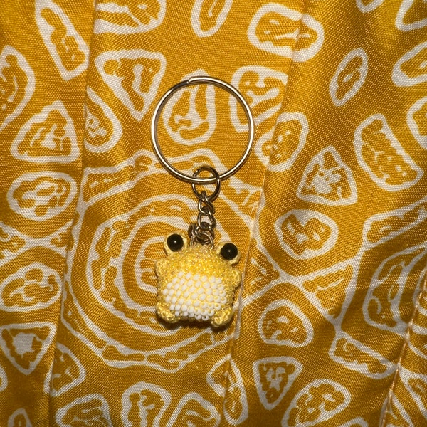 Bead Crochet Mini Frog Keychain With Different Color Options - Etsy