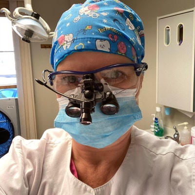 UNISEX Scrub Cap With Buttons, Bouffant, Dental Hygienist Hat, Dental ...