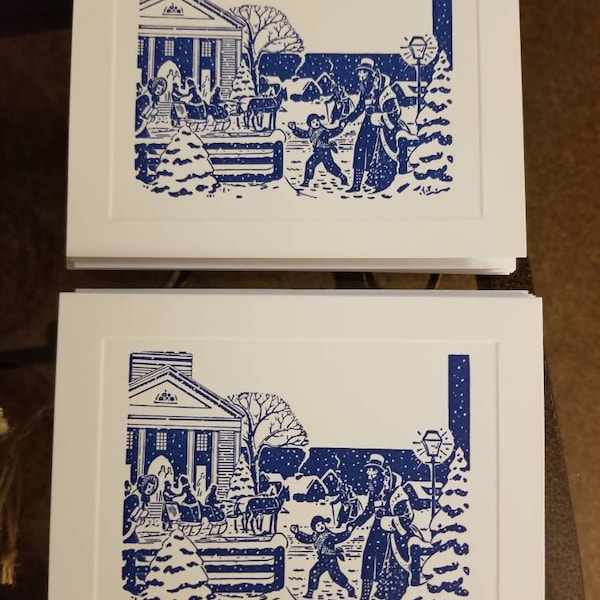 Ten Letterpress Seasonal Note Cards "winter Greetings" - Set of 10 ...