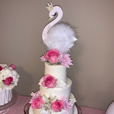 Swan Cake Topper Swan Birthday Baby Shower Cake Topper Swan Party Decor ...