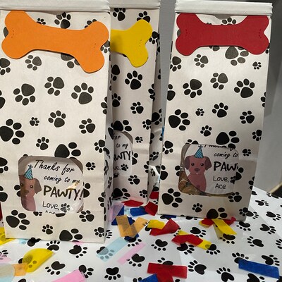 Paw Print Cupcake Toppers for Dog Birthday Party Dog Party - Etsy