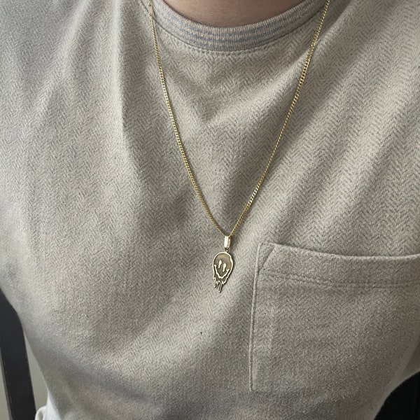 925 Sterling Silver / Smiley Necklace - Etsy