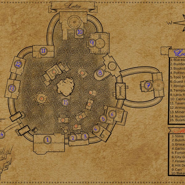 City Town Mapmaking Brushes for Photoshop, Procreate, Seamless Patterns ...