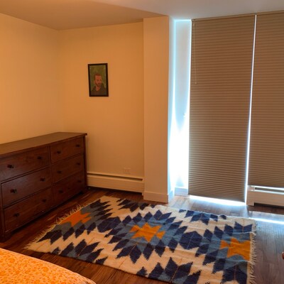 Neutral Beige Aztec Rug With White Pattern, Large Wool Area Rug ...