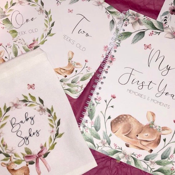 Baby Journal, Baby Book, Baby Journal and Memory Book, Woodland, Fawn ...