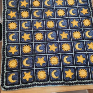 Sun, Moon and Star Granny Square Crochet PDF PATTERN Pack english - Etsy